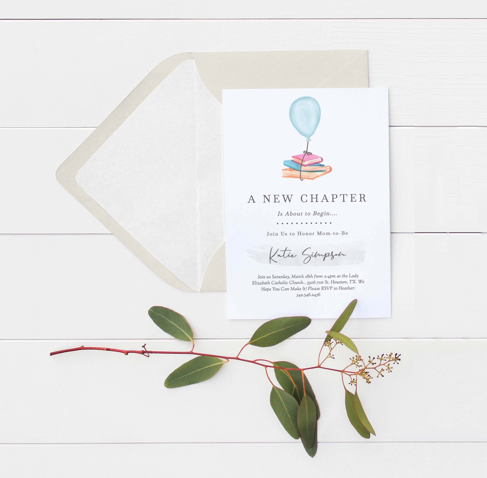 Book Themed Baby Shower Invitation, Baby Library Baby Shower Invites ...
