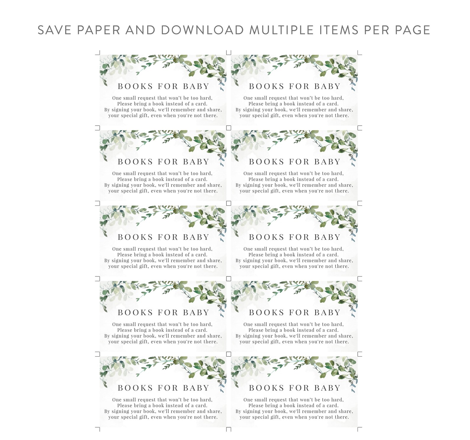 Book Request Baby Shower Baby Book Request Card Insert - Etsy