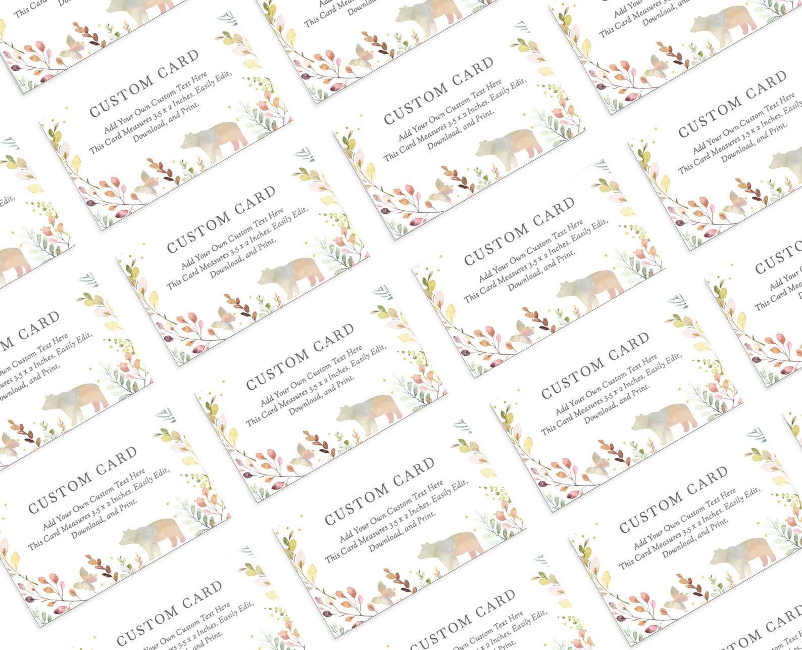 Custom Baby Shower Card Insert With EDITABLE Custom Text, Woodland ...