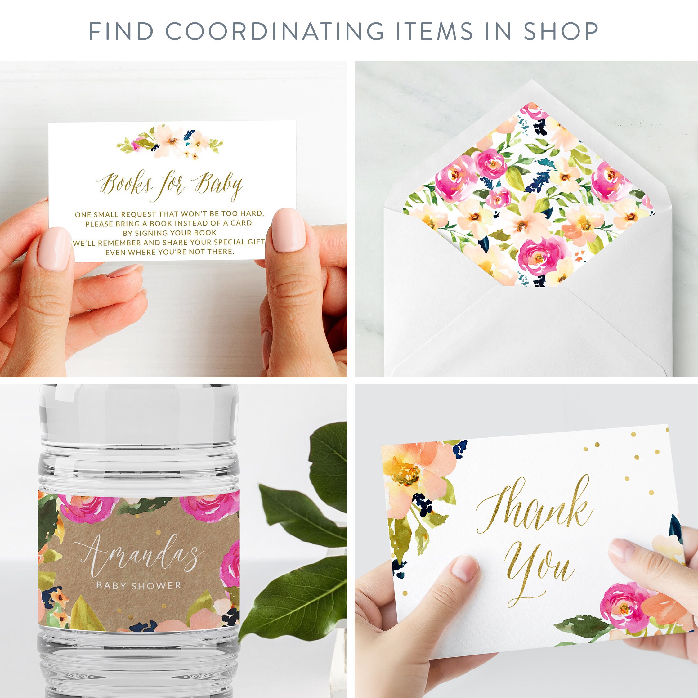 Floral Envelope Liner, Printable DIY Envelope Liner, Party Envelope ...