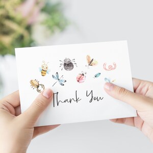 Bug Baby Shower Thank You Card, Cute Bug Thank You Note Printable, Bug ...