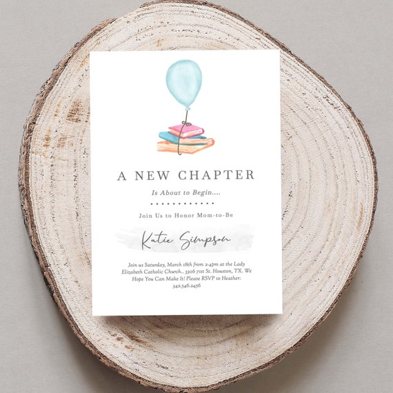 Book Themed Baby Shower Invitation Baby Library Baby Shower - Etsy