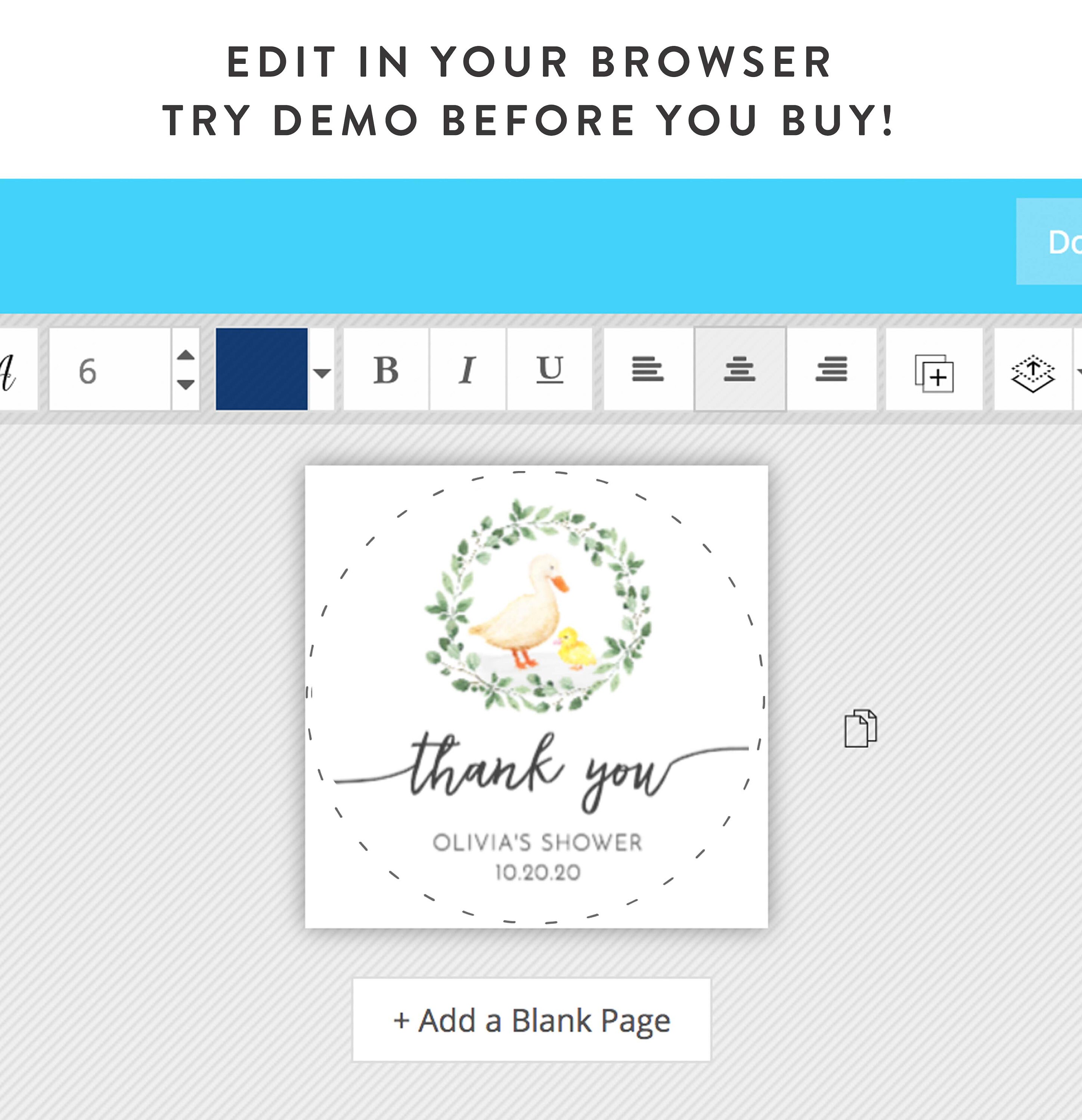 Duck Cupcake Topper Printable Duck Birthday Party Cute Duck | Etsy