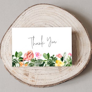 Hawaiian Baby Shower Thank You Card, Tropical Thank You Note Printable ...