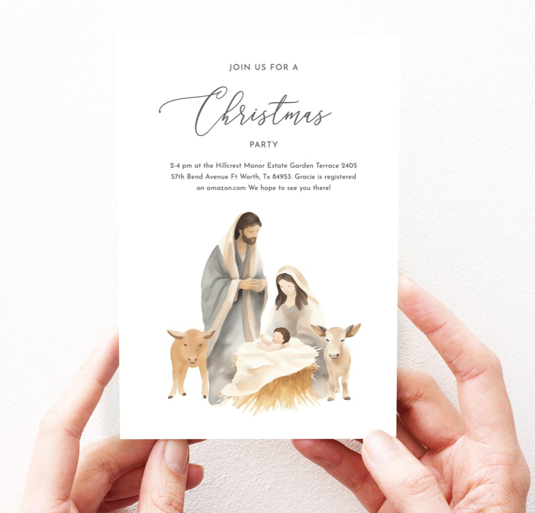 Nativity Invitation Digital, Christmas Nativity Invitation, Nativity ...