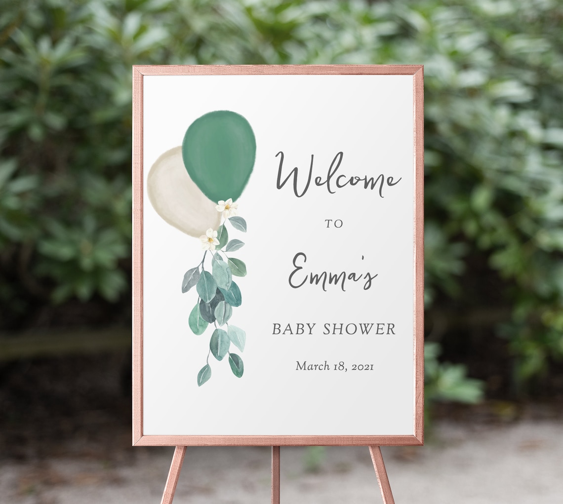 Twins Baby Shower Welcome Sign Sage Green Welcome Sign Twins Baby ...