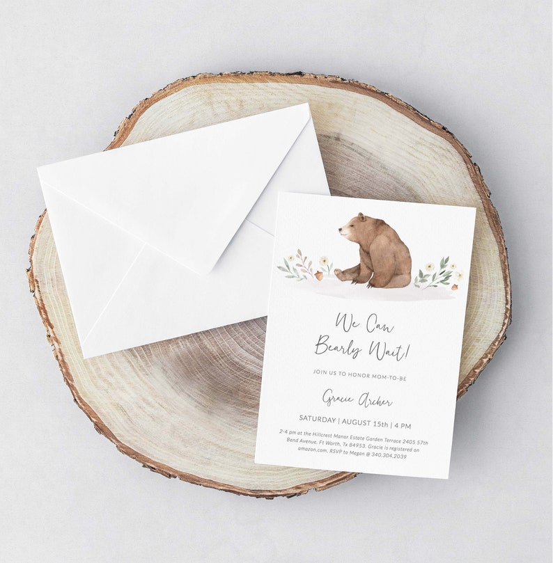 Bear Baby Shower Invitation Bear Baby Boy Shower Invitation - Etsy