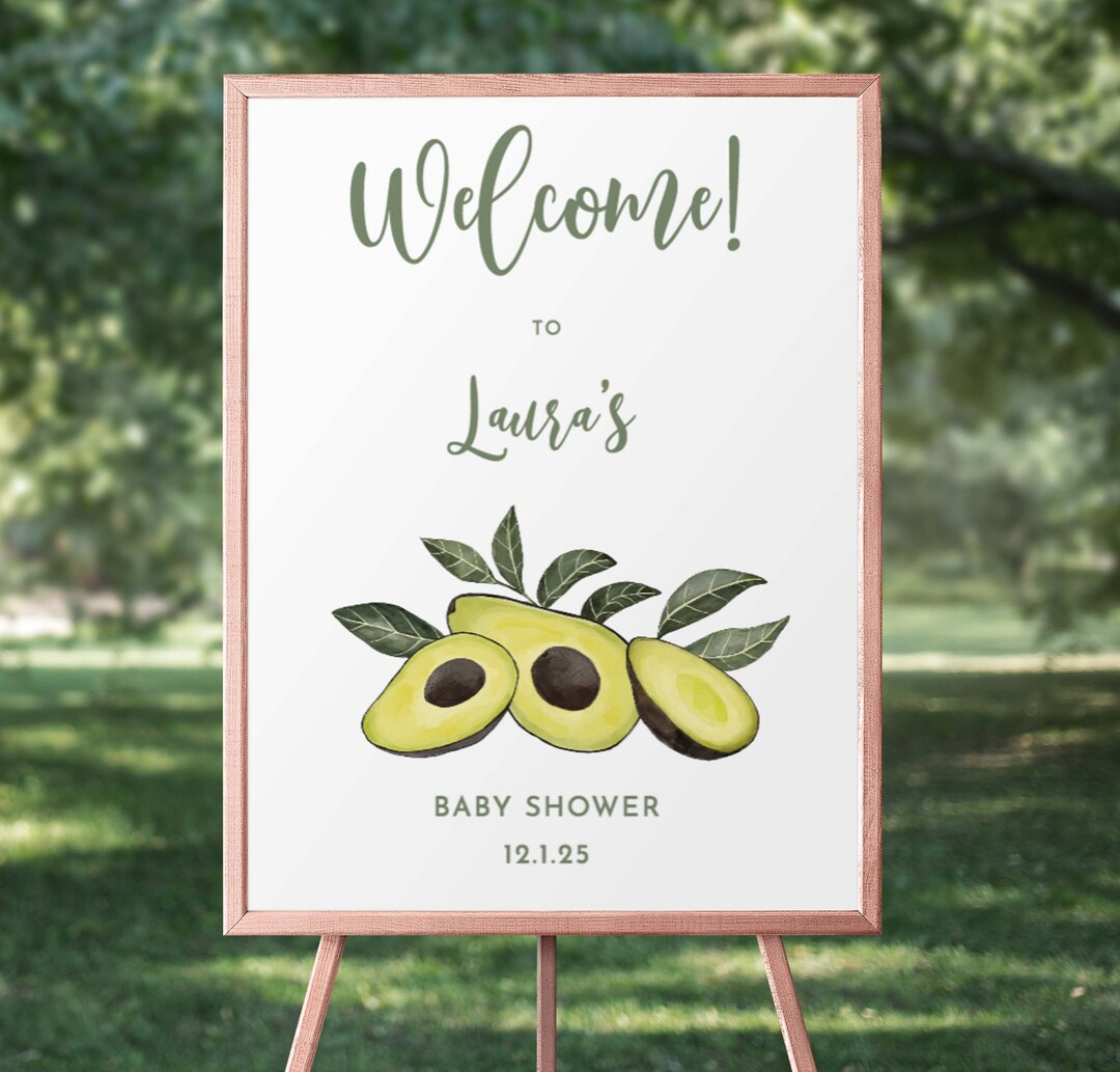 Avocado Baby Shower Sign Printable, Baby Shower Avocado Theme Sign, Boy ...