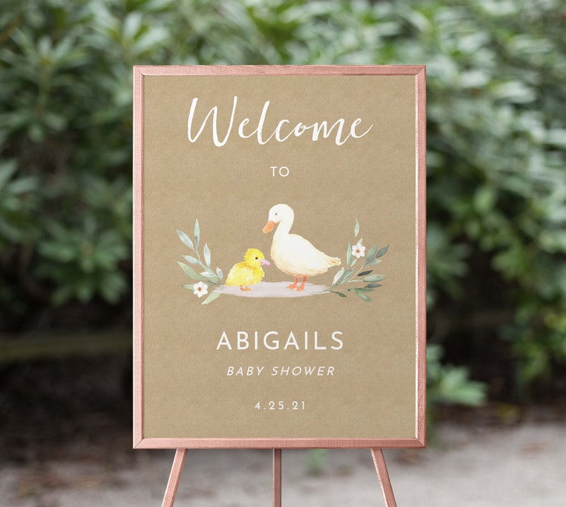 Duck Baby Shower Welcome Sign Duck Shower Editable Baby - Etsy