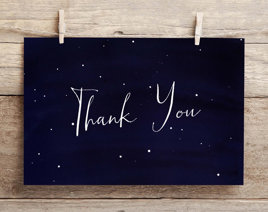 Stars Thank You Card Stars Baby Shower Thank You Printable, Printable ...