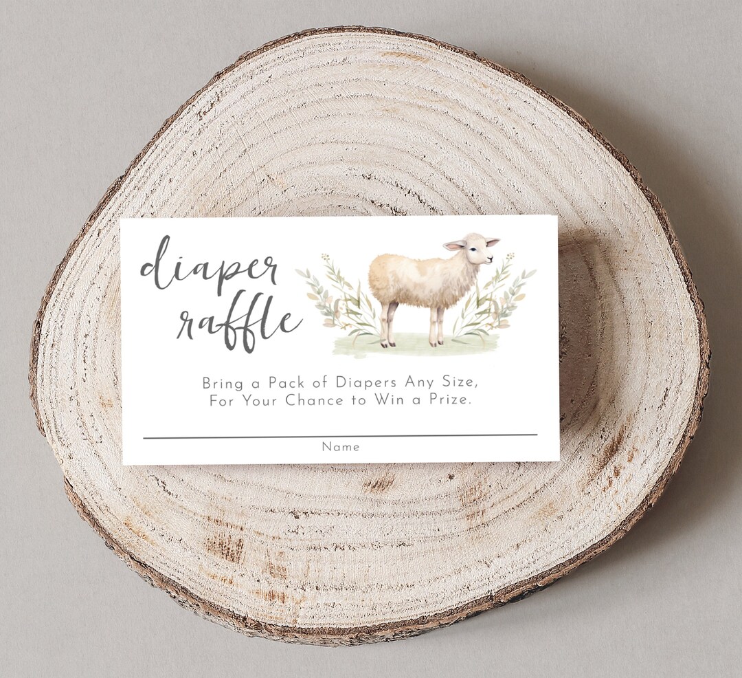 Boho Lamb Baby Shower Diaper Request Card, Lamb Themed Baby Shower ...