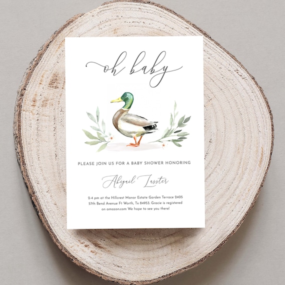 Printable Invitations With Baby Ducks