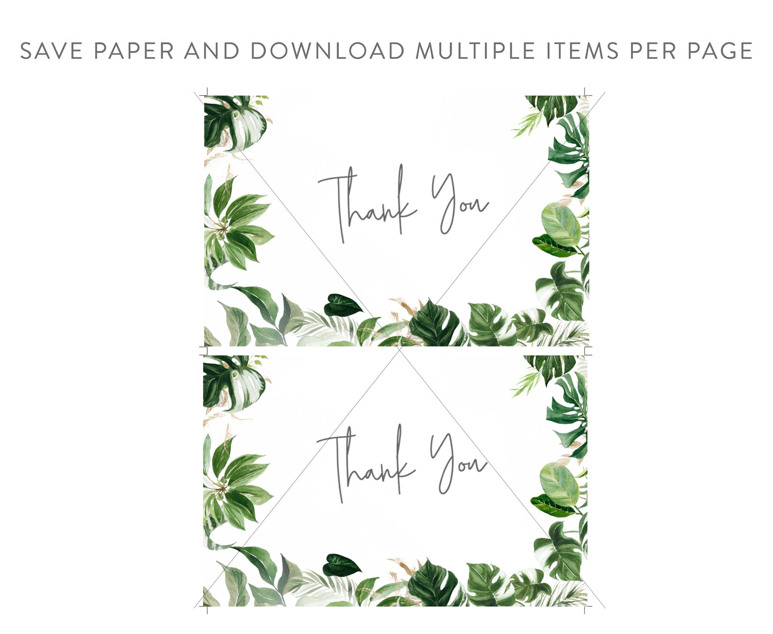 Tropical Baby Shower Thank You Card Printable Tropical Thank - Etsy