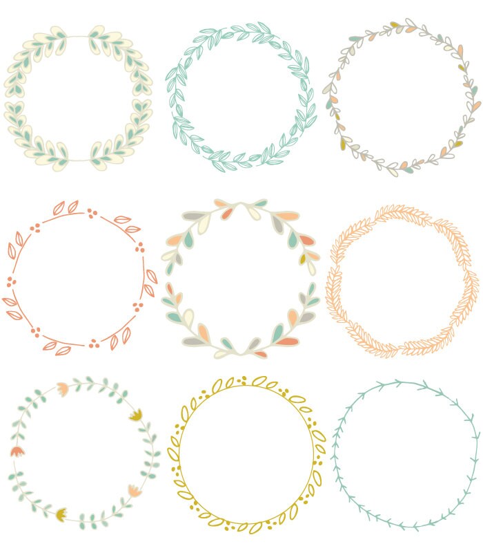 Hand Drawn Laurel Wreath Clip Art Images Vector and | Etsy