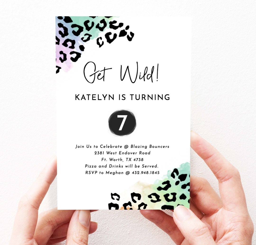 Cheetah Birthday Invitation Girl Download, Girl Birthday Invitation ...