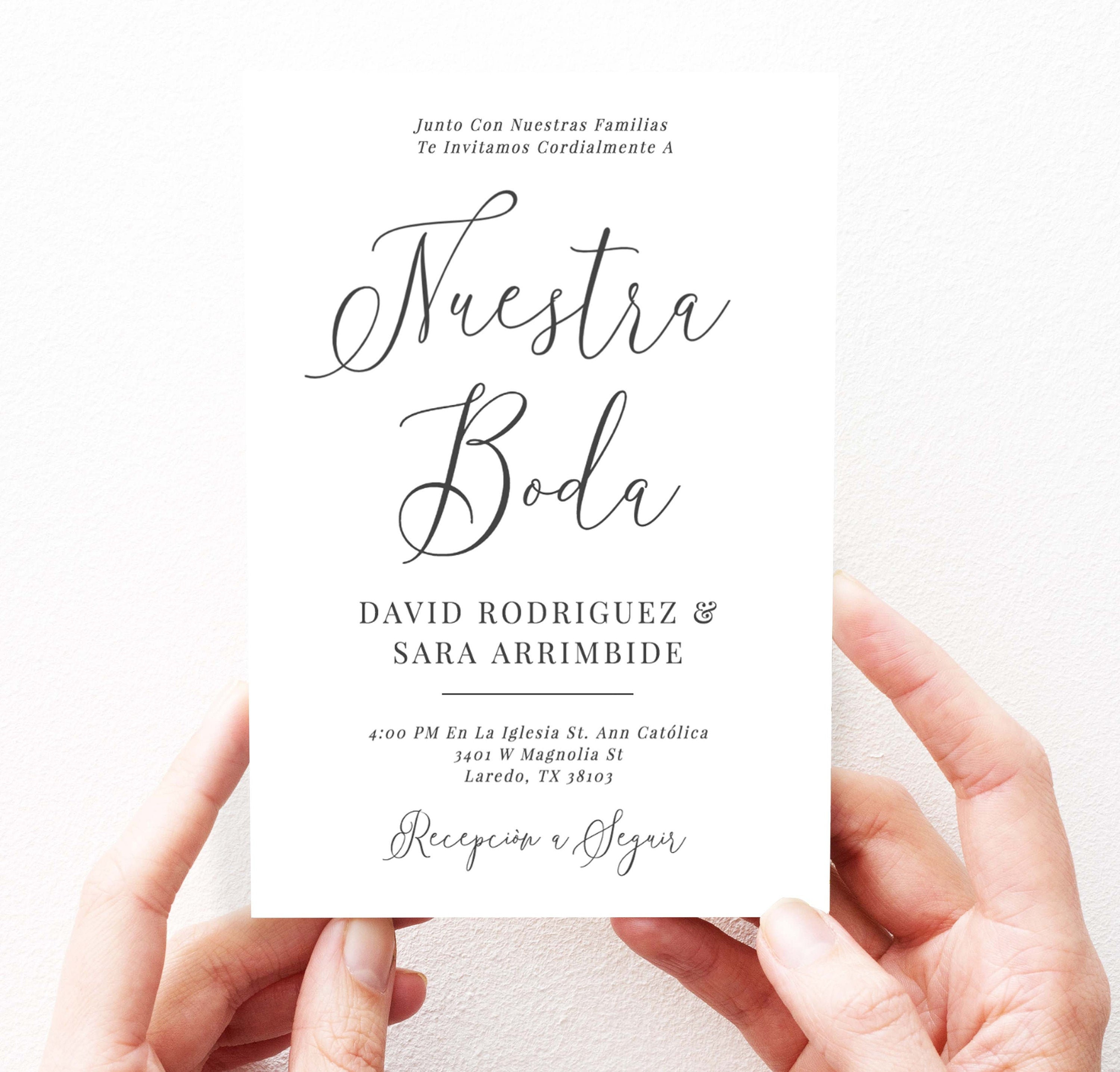 Invitaciones De Boda Template Sencilla, Nuestra Boda Invitaciones Para ...