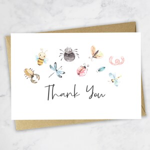 Bug Baby Shower Thank You Card, Cute Bug Thank You Note Printable, Bug ...