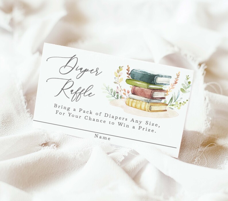Book Themed Diaper Raffle Ticket Insert Book Themed Diaper - Etsy