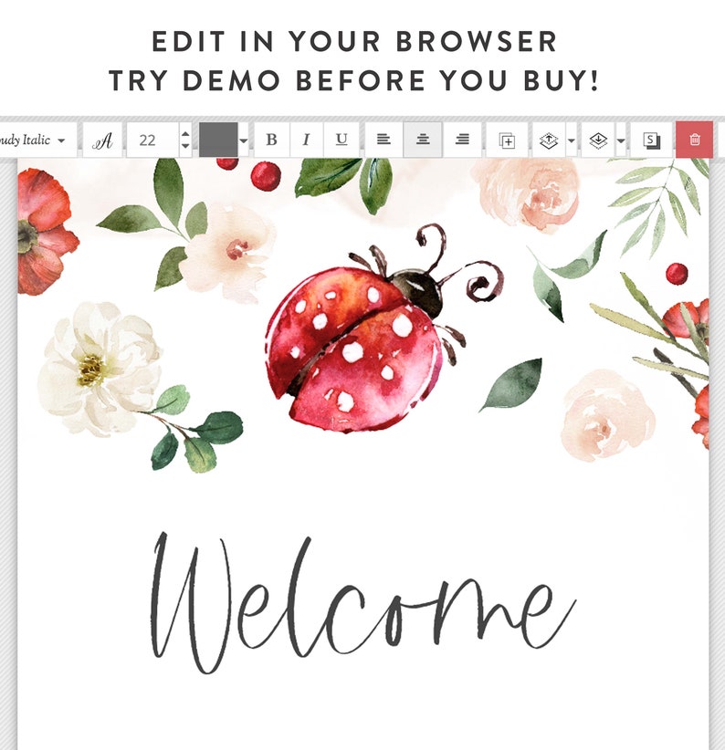 Ladybug Birthday Sign Ladybug Birthday Party Sign Editable - Etsy