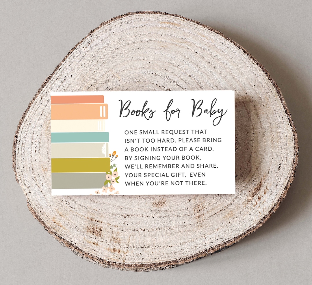 Girl Storybook Baby Shower, Baby Book Request Card Insert, Printable ...