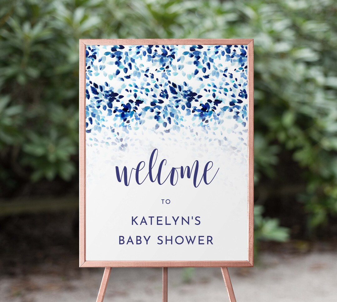 Modern Watercolor Shibori Boy Baby Shower Sign Printable Boy, Modern ...