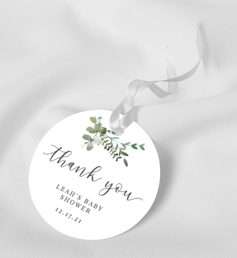 Editable Greenery Favor Tags Greenery Baby Shower Favor Tag - Etsy