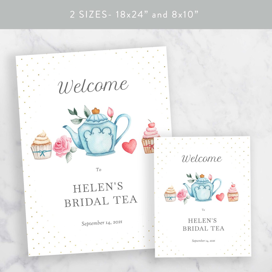 Printable Tea Party Sign Bridal Shower Tea Party Welcome - Etsy