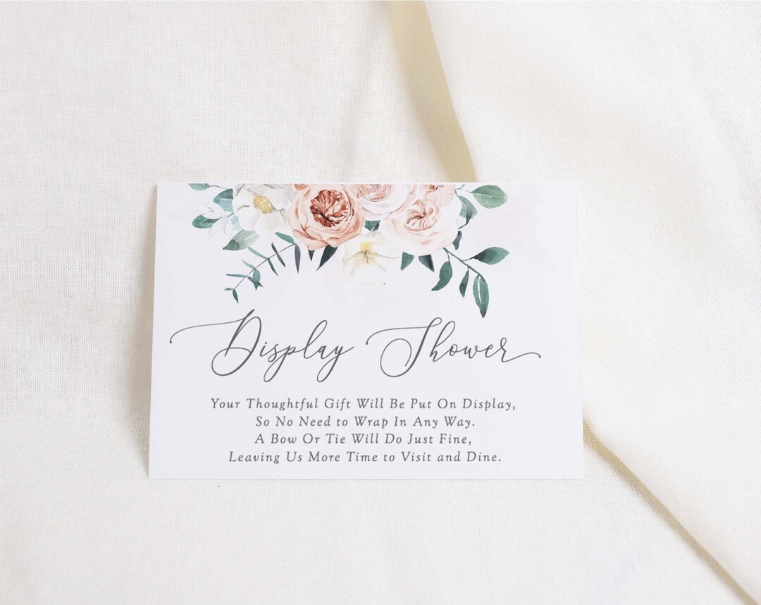Editable Floral Display Shower Card Printable Bridal Shower Display ...