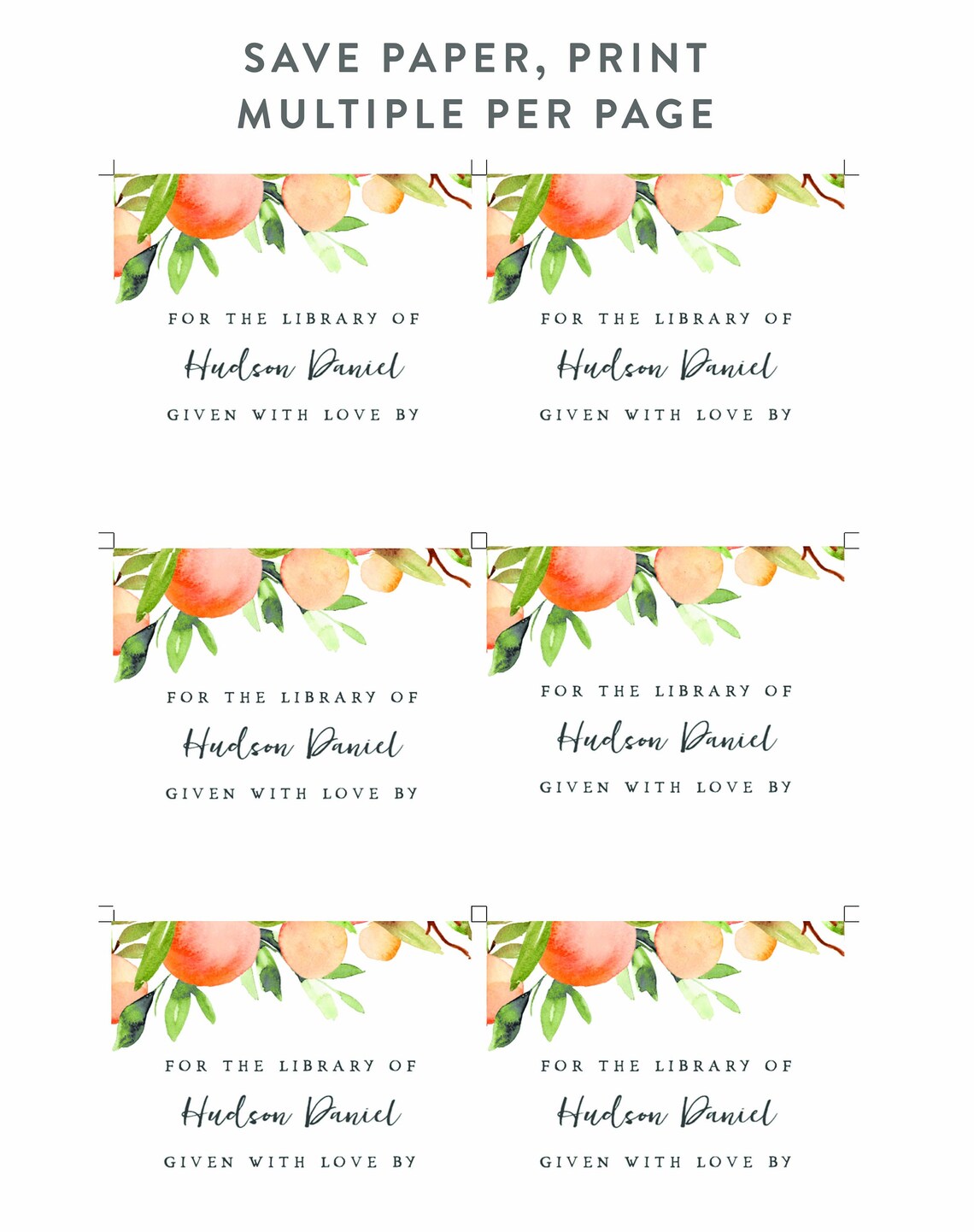 From the Library of Labels Template Editable Book Labels | Etsy