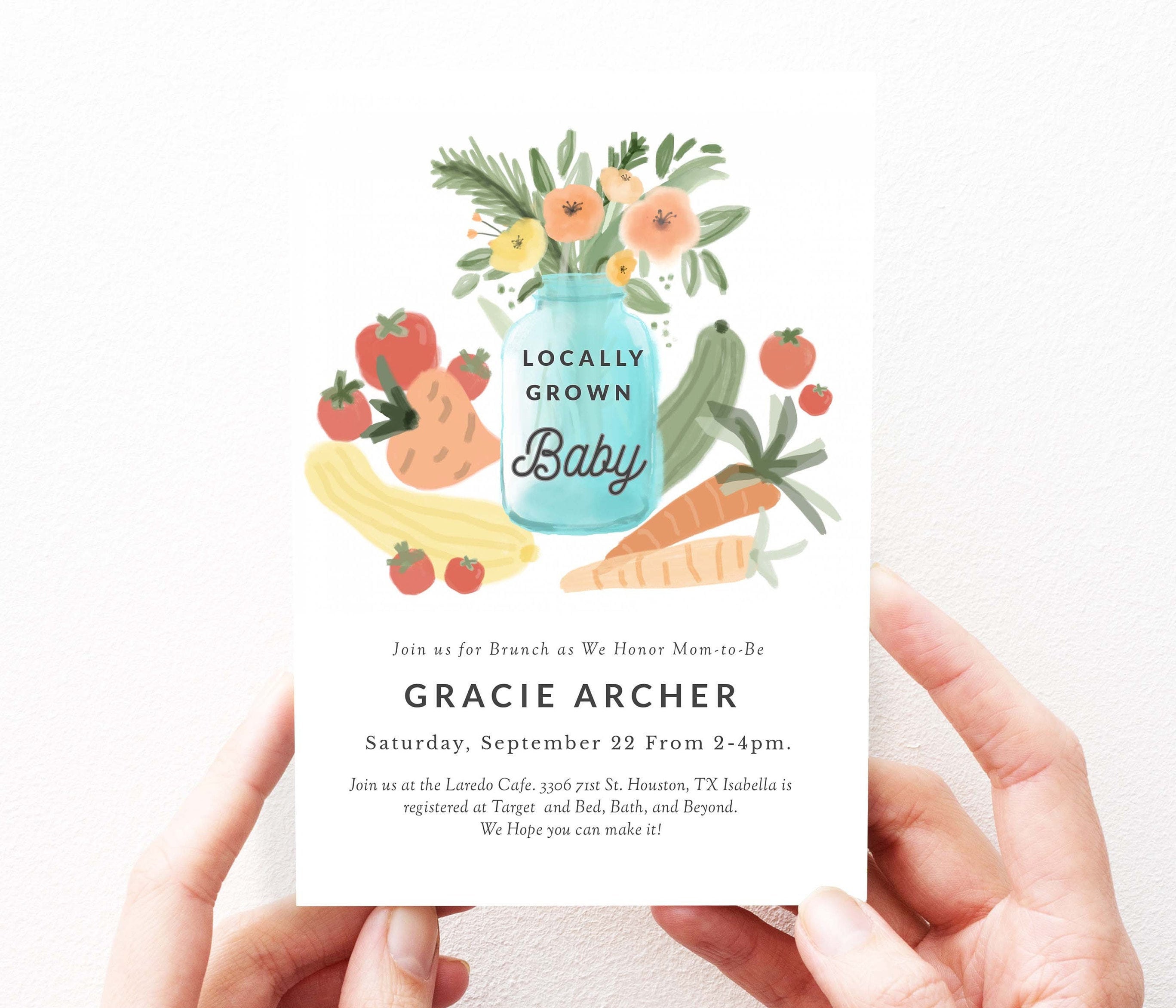 Locally Grown Baby Shower Invitation Farmers Market, Country Baby ...