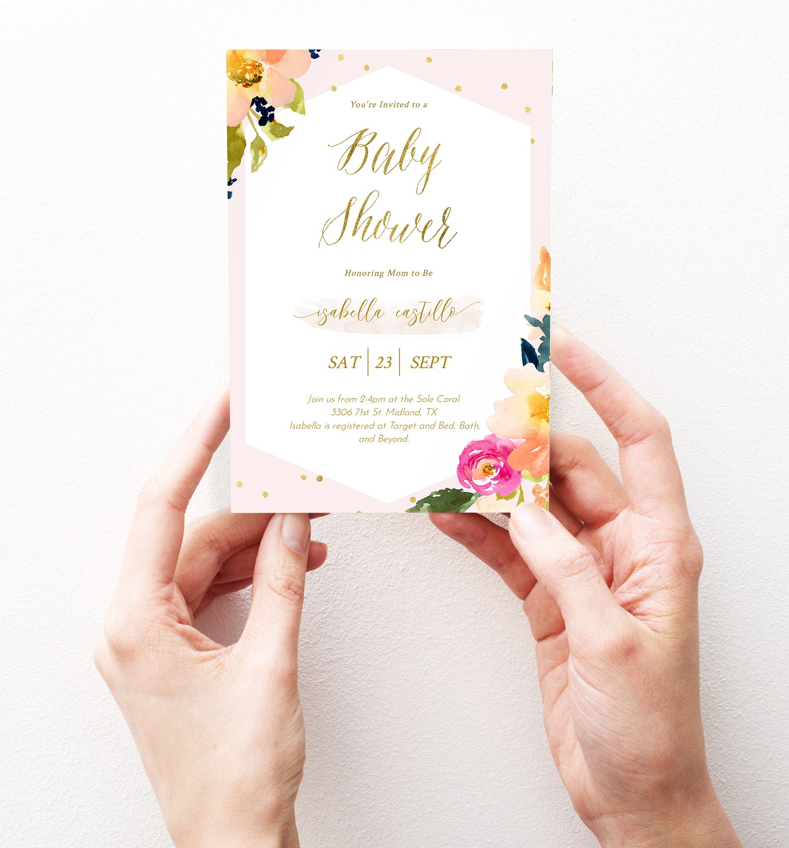 Baby Shower Invite Baby Shower Invitation Girl Floral Baby | Etsy