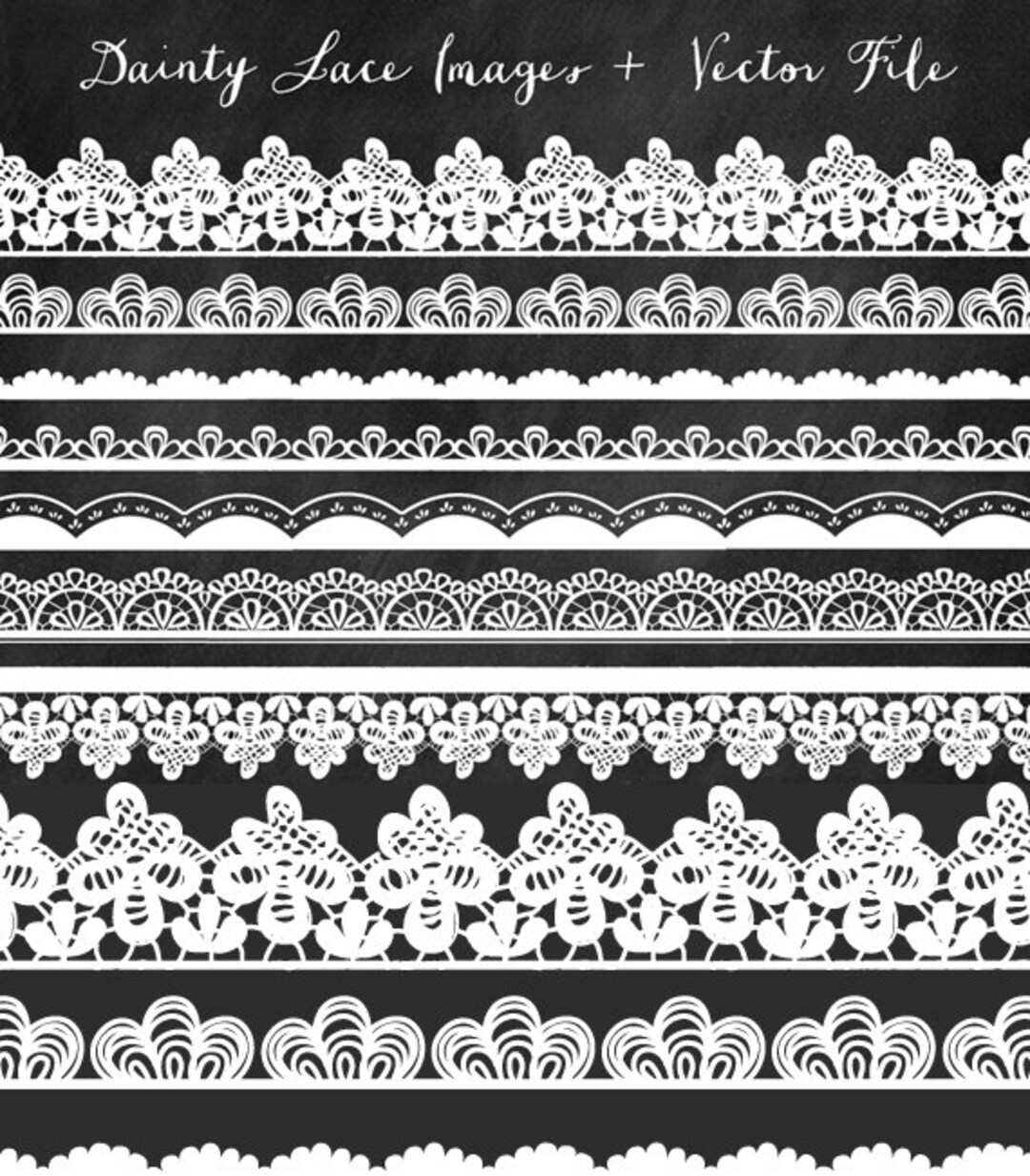 Lace Clip Art, Border Clip Art, Lace Trim and Photoshop Brushes - Etsy