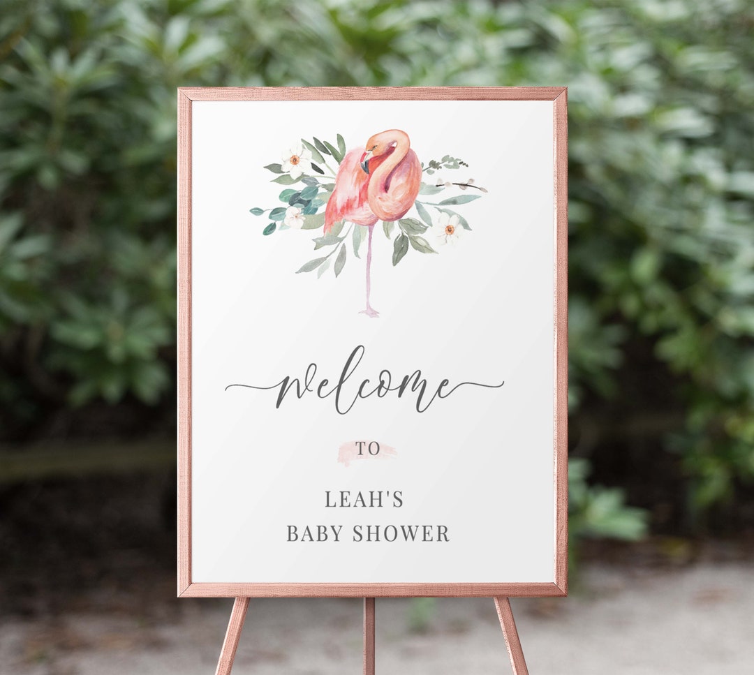 Flamingo Baby Shower Sign Printable Flamingo Shower Sign, Summer ...