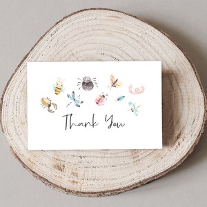 Bug Baby Shower Thank You Card, Cute Bug Thank You Note Printable, Bug ...