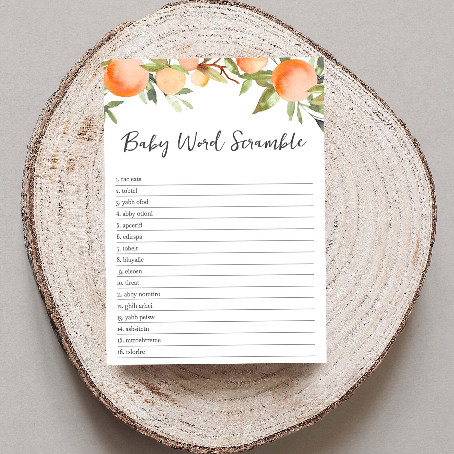 Little Cutie Baby Shower Games Word Scramble, Cutie Baby Shower Game ...