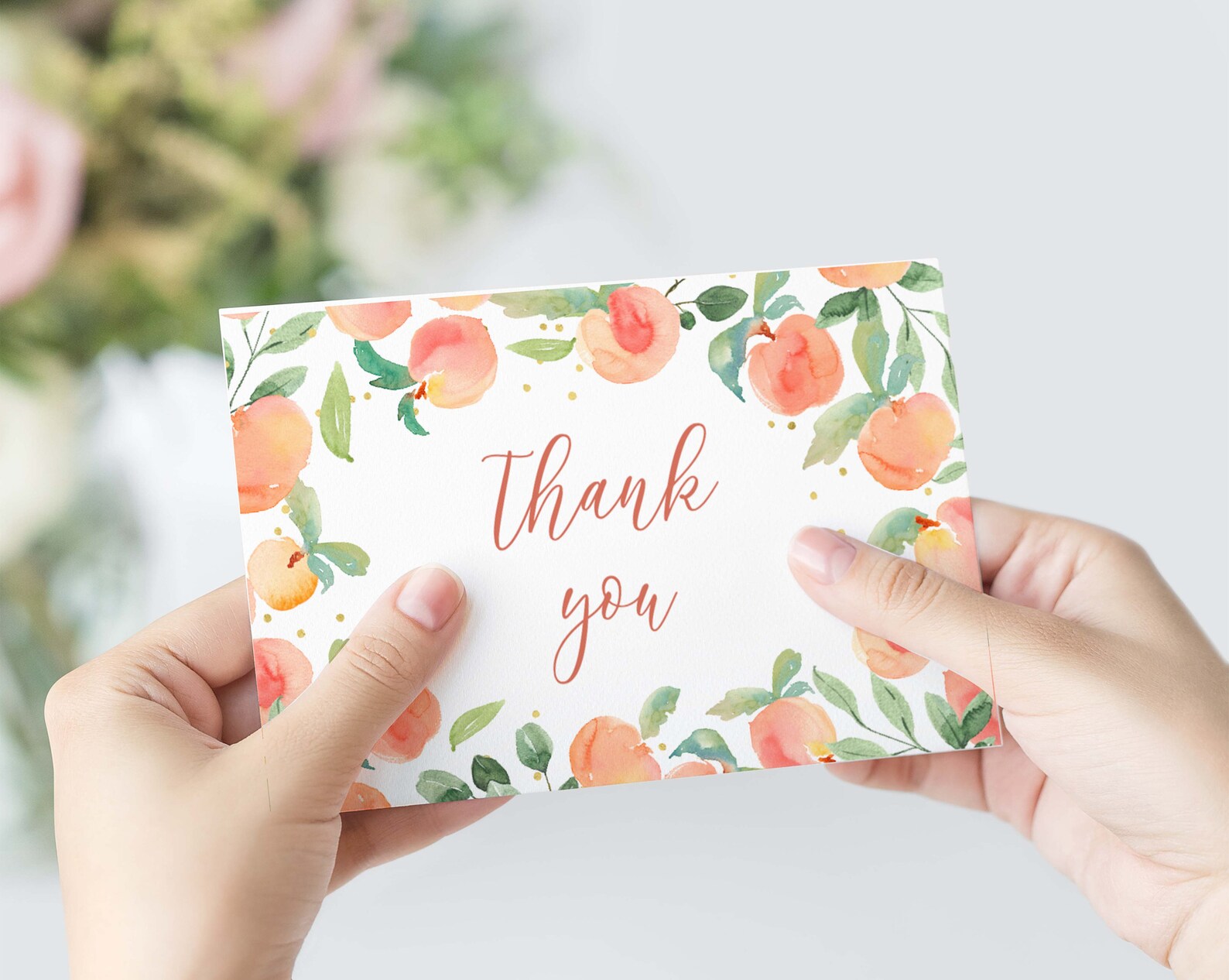 Peaches Thank You Card Download Peach Baby Shower Thank You - Etsy