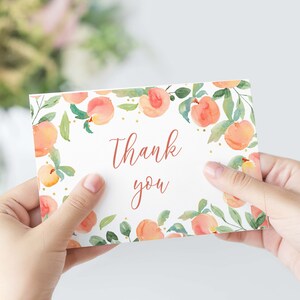 Peaches Thank You Card Download, Peach Baby Shower Thank You Card ...