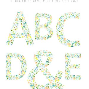 Floral Alphabet Clip Art - Etsy