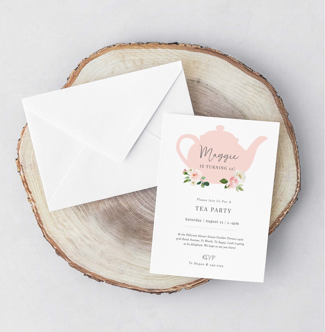 Cute Tea Party Birthday Invitation Download, Editable Birthday Tea ...