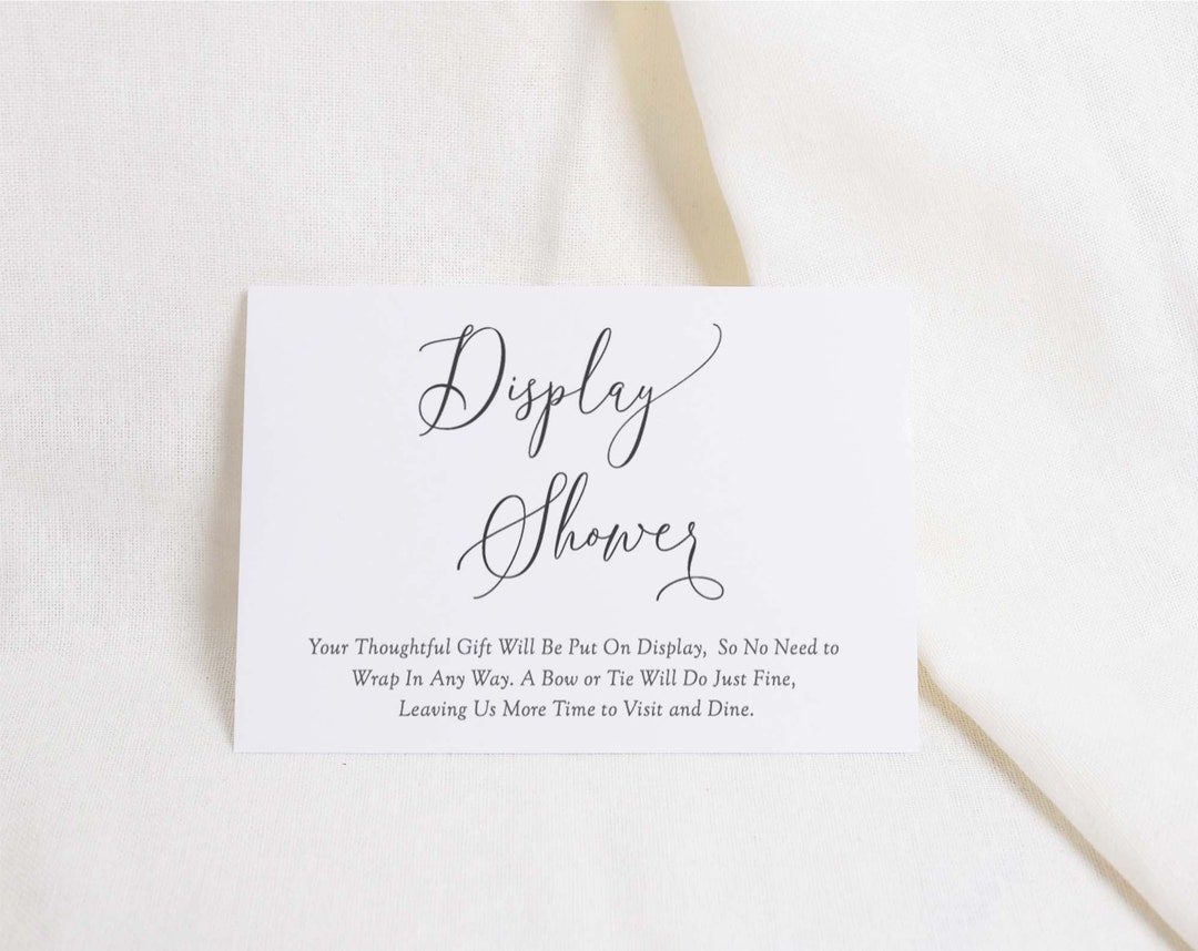 Calligraphy Display Shower Card Insert Download, Bridal Shower Display ...