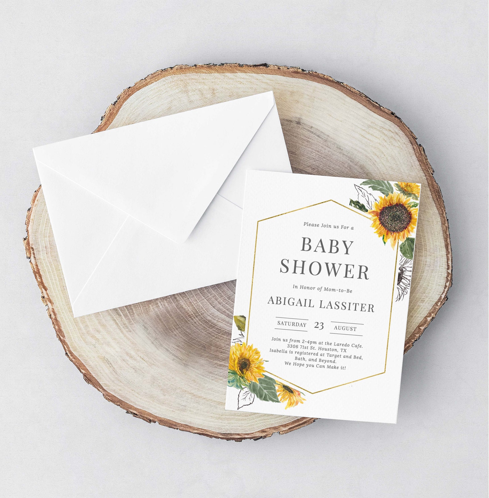 Sunflower Baby Shower Invitation Sunflower Baby Shower Invites | Etsy