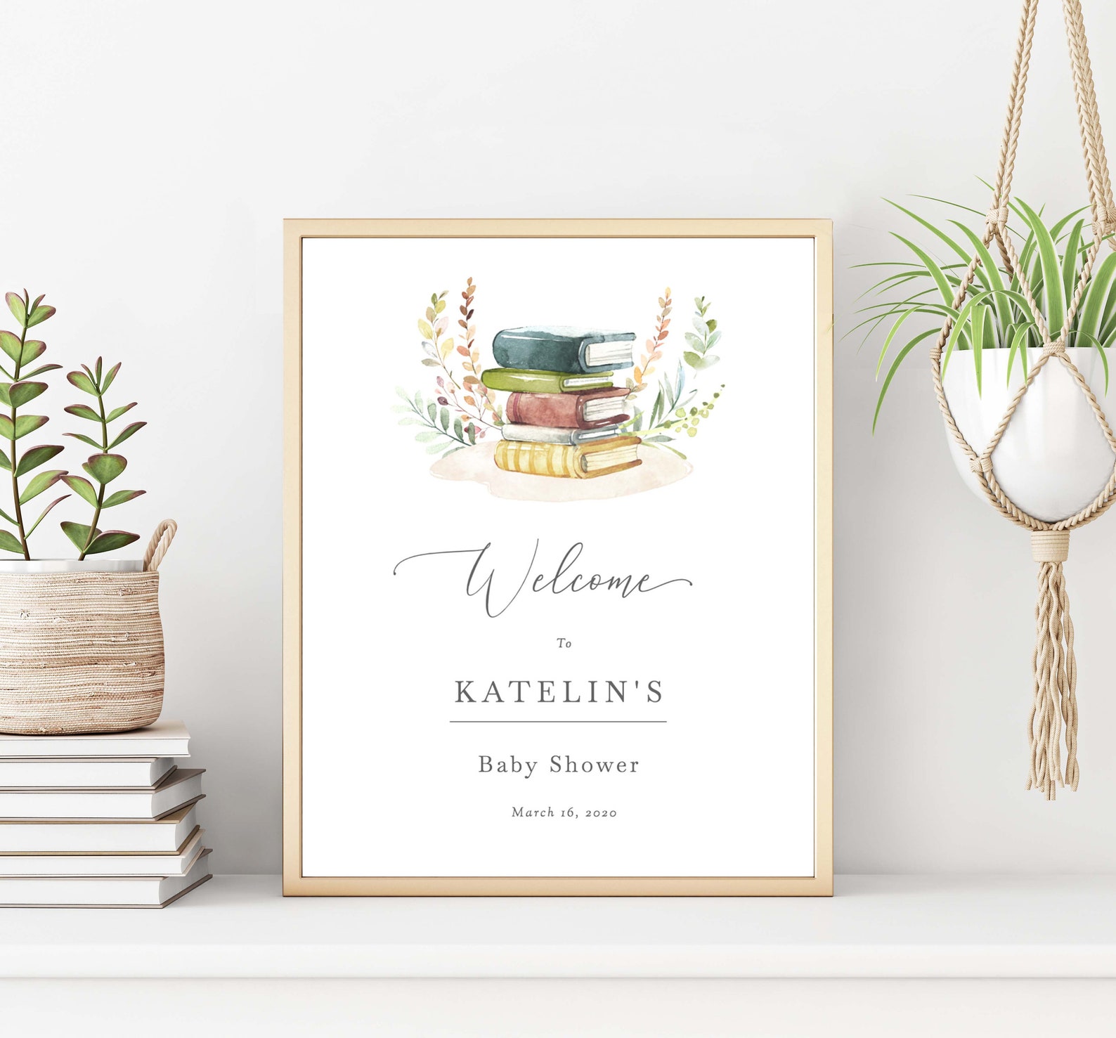 Storybook Baby Shower Sign Download, Editable Book Themed Baby Shower ...