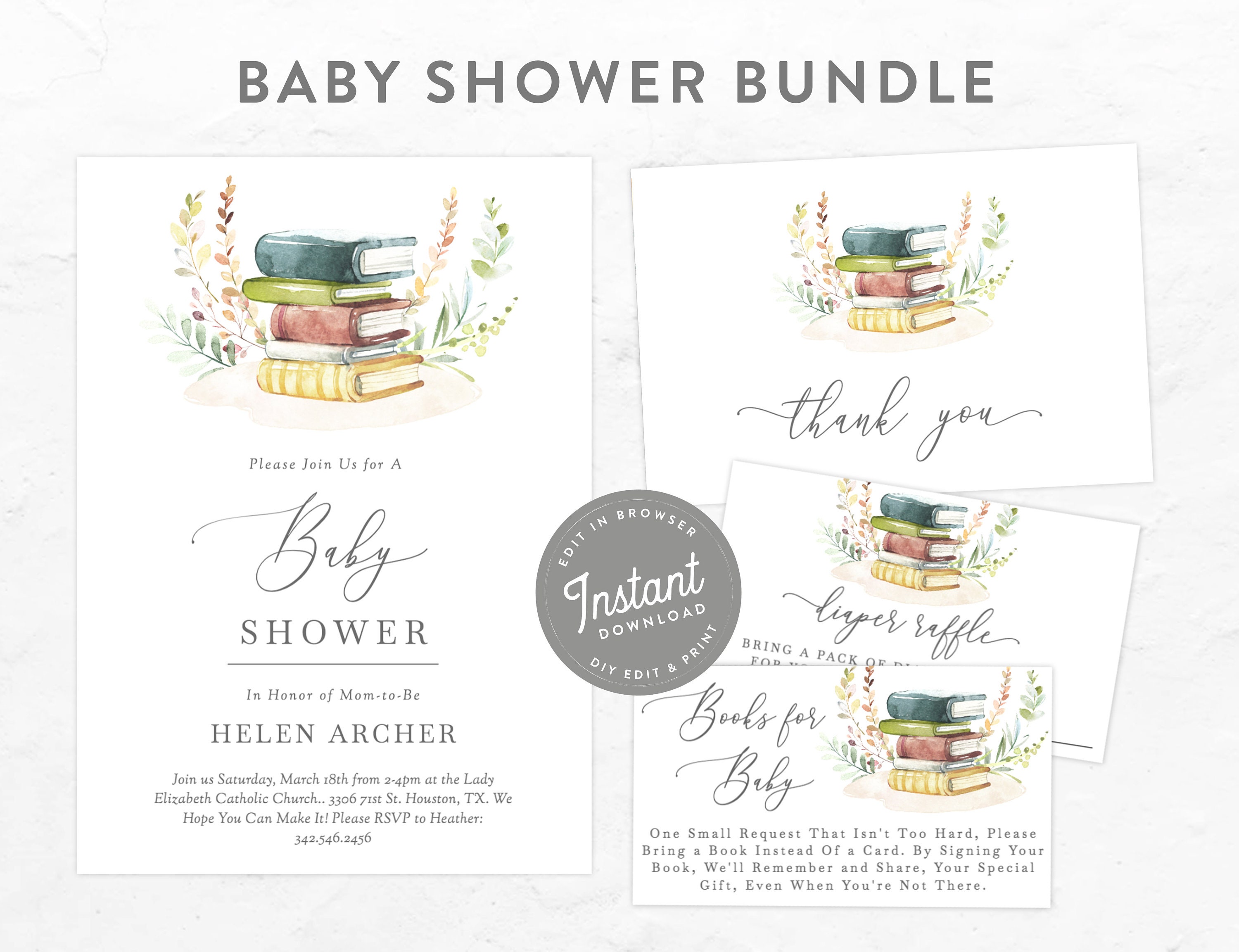 Book Themed Baby Shower Sign Download, Printable Please Address an ...