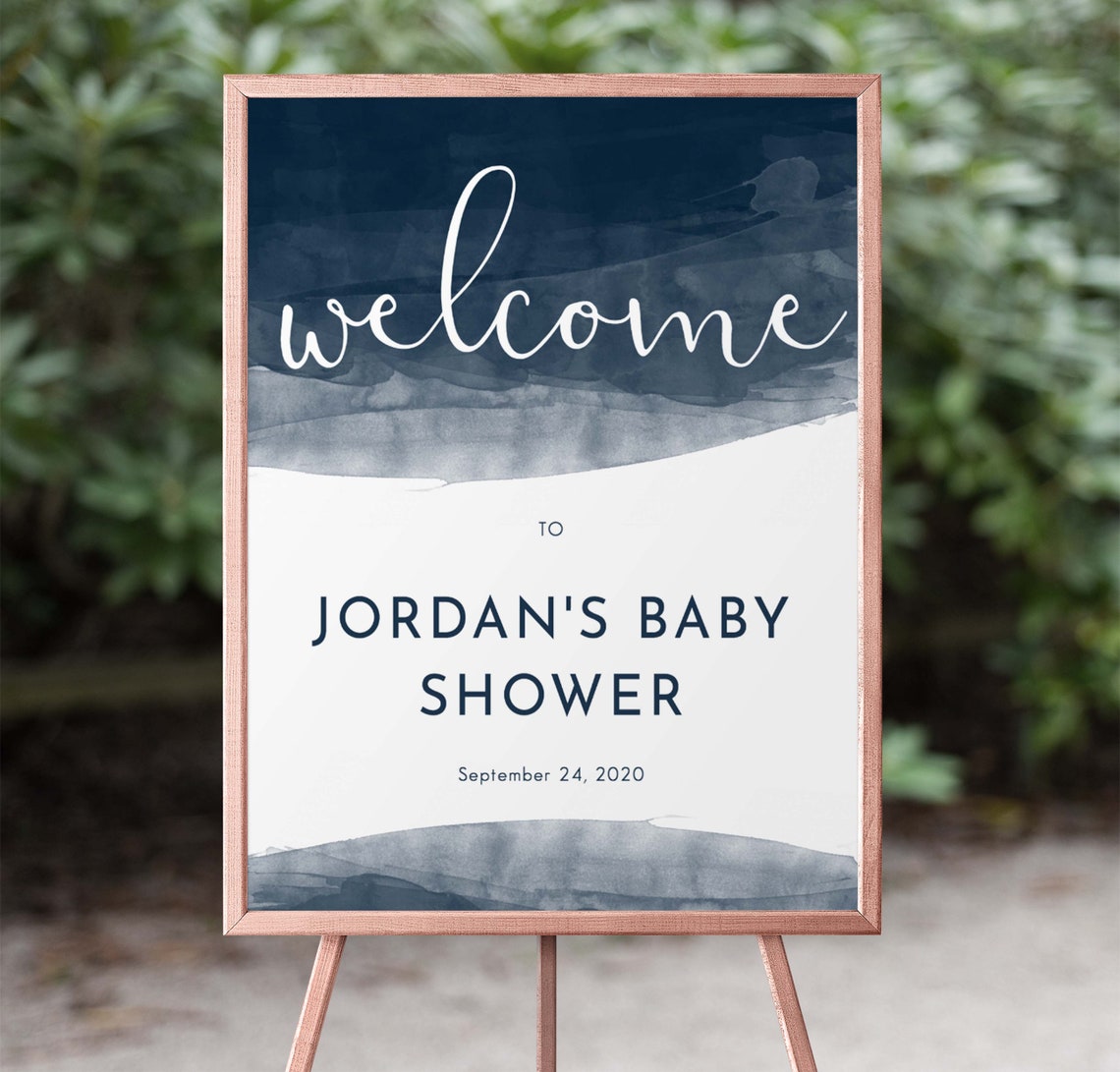Printable Baby Shower Signs Boy Baby Shower Sign Blue Baby | Etsy