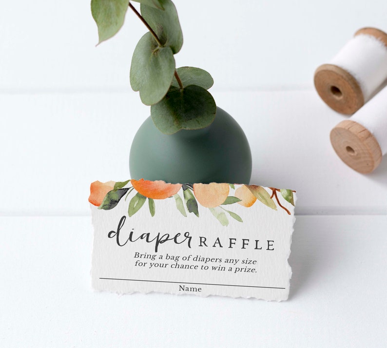 Diaper Raffle Card Insert Oranges Diaper Card Insert Diaper - Etsy