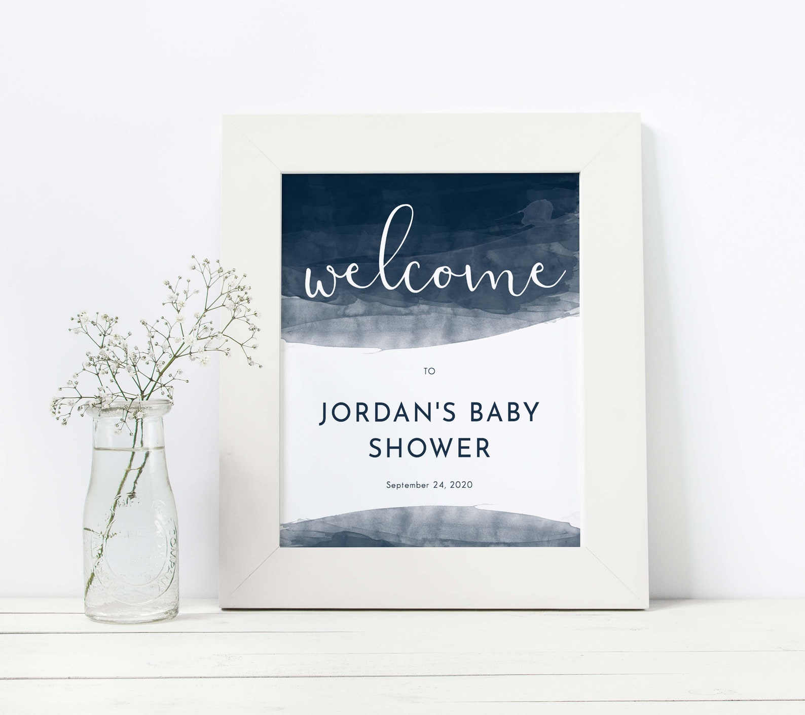 Printable Baby Shower Signs Boy Baby Shower Sign Blue Baby | Etsy