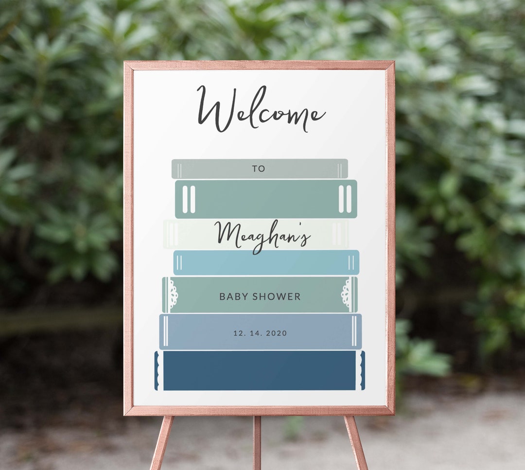 Storybook Baby Shower Sign Download, Editable Book Themed Baby Shower ...