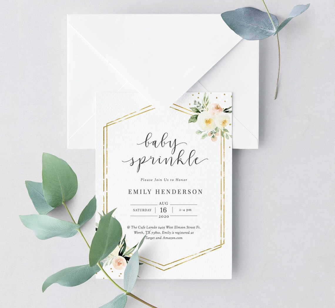 Baby Sprinkle Invitation Template Editable Instant Download, Baby ...