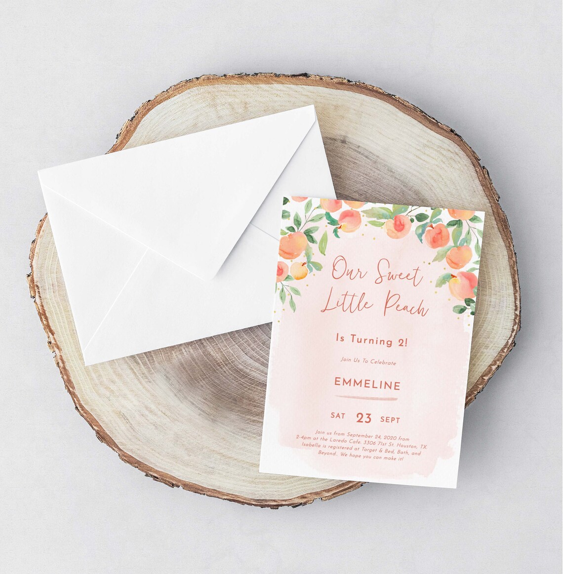 Peach Birthday Invitation Peach Peach Birthday Party | Etsy