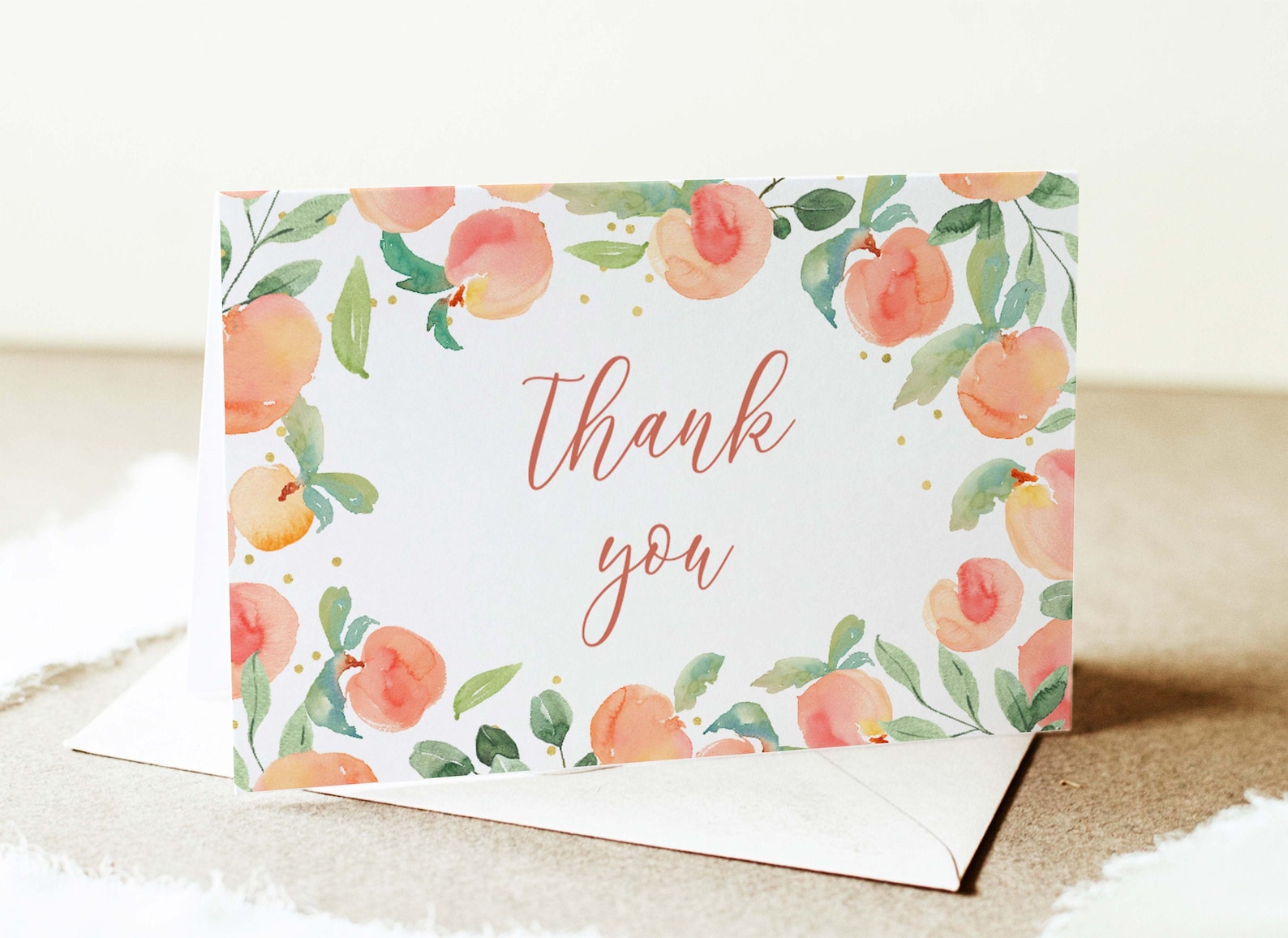 Peaches Thank You Card Download Peach Baby Shower Thank You - Etsy